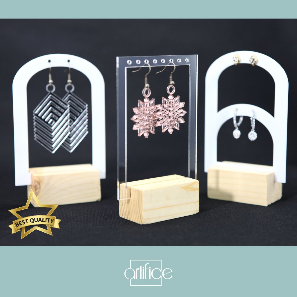 Jual Tempat pajangan Anting Kayu Akrilik / gantungan display aksesoris ...