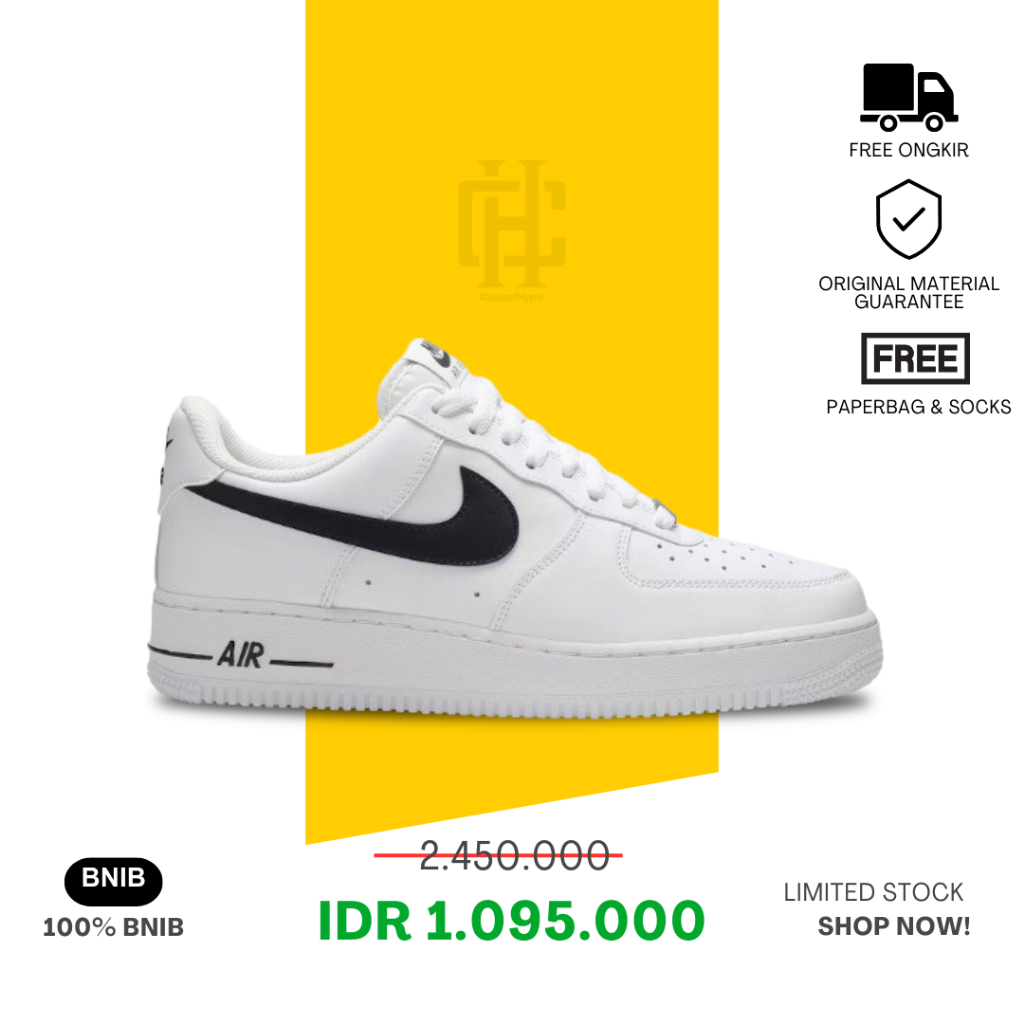Jual Sepatu Air Force 1 Low White Black 100% BNIB Authentic | Shopee ...