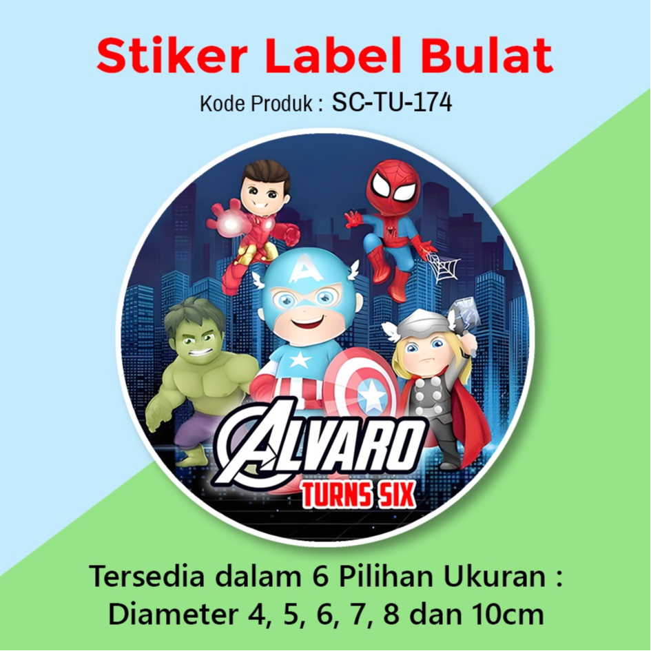 Jual STIKER ULANG TAHUN ANAK KARTUN AVENGERS CARTOON STICKER LABEL ...