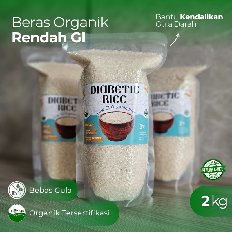 Jual Beras Diabet Kallo 2 kg | Beras rendah glikemik indeks | Beras ...