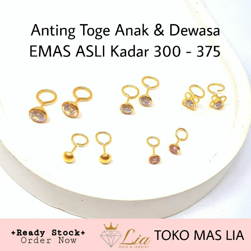 Jual Anting Toge Emas 300-375/6-8K By Toko Mas Lia Bekasi | Shopee ...
