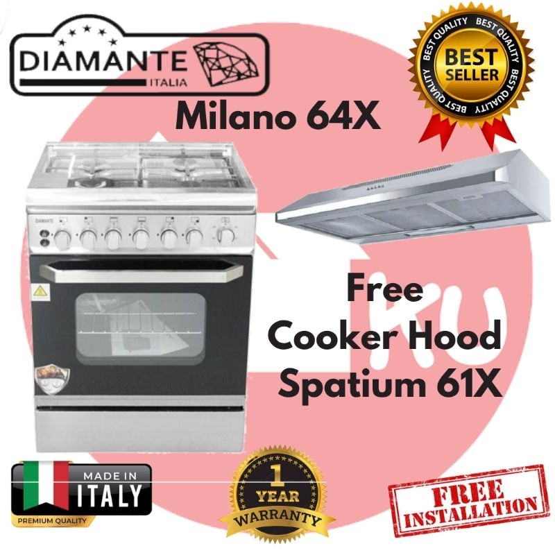 Jual Freestanding Diamante Milano 64 X Freestanding Cooker | Shopee Indonesia