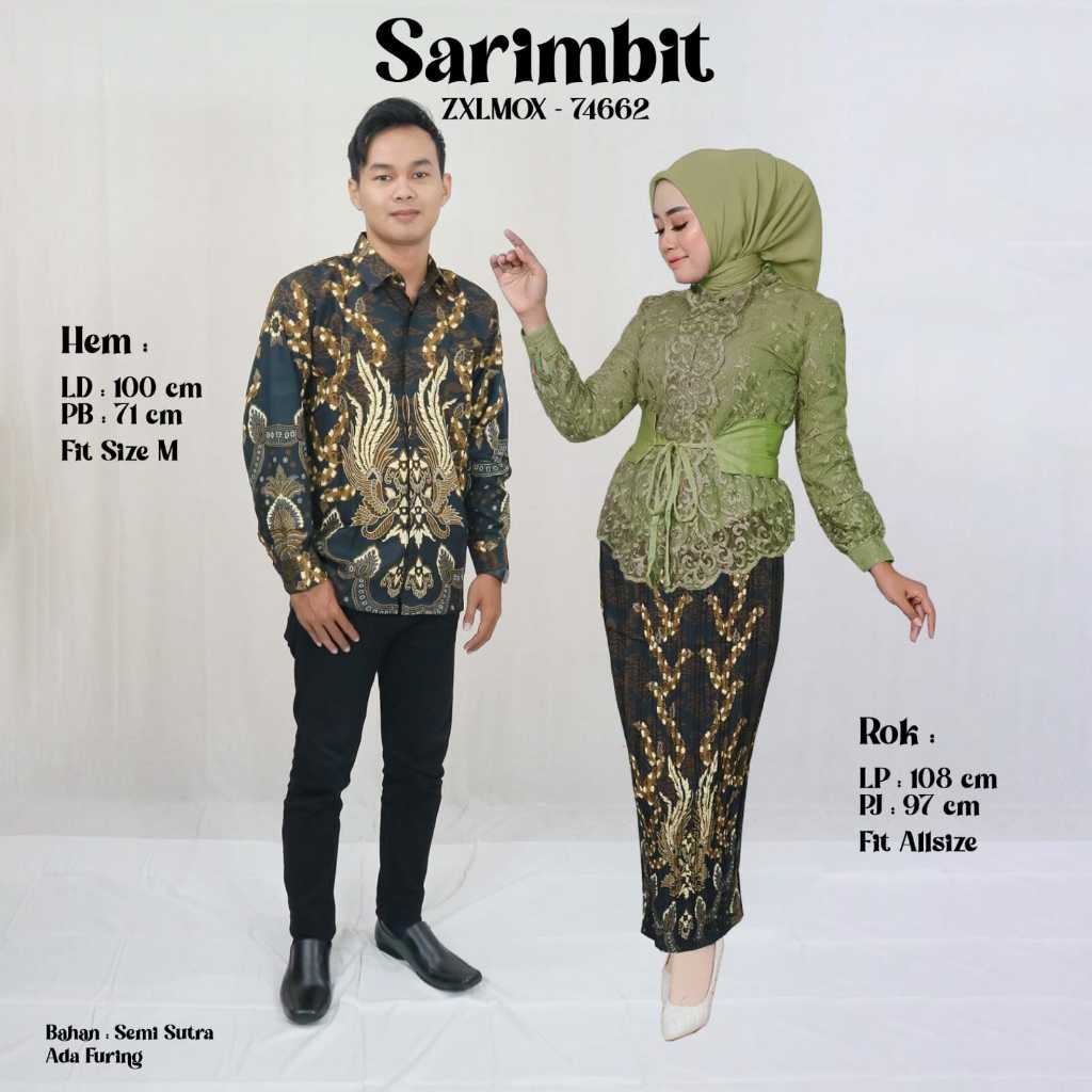 Jual COUPLE BATIK RIA KENCANA COUPLE KEMEJA DAN ROK MURAH SARIMBIT ...