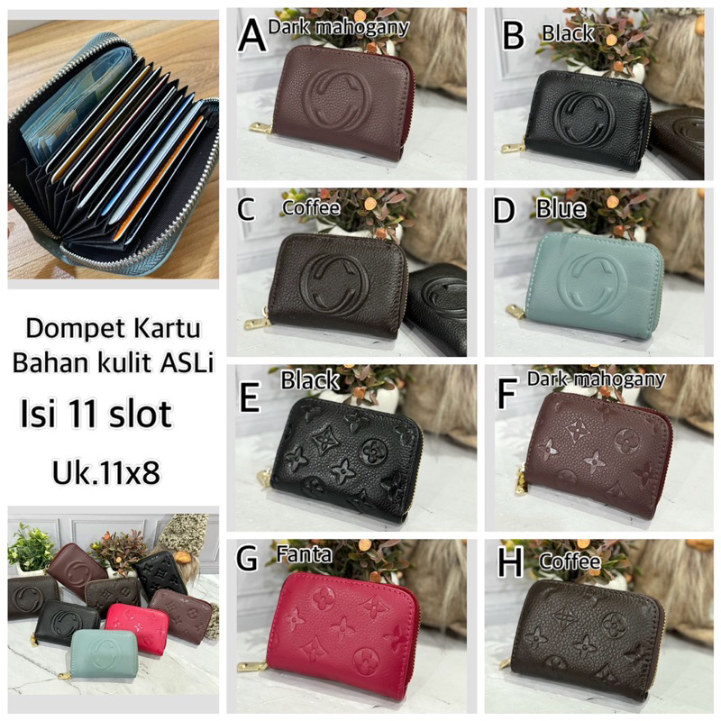 Jual Dompet Kartu LV KULIT SAPI ASLI Embos Card holder 1111 harmonika ...