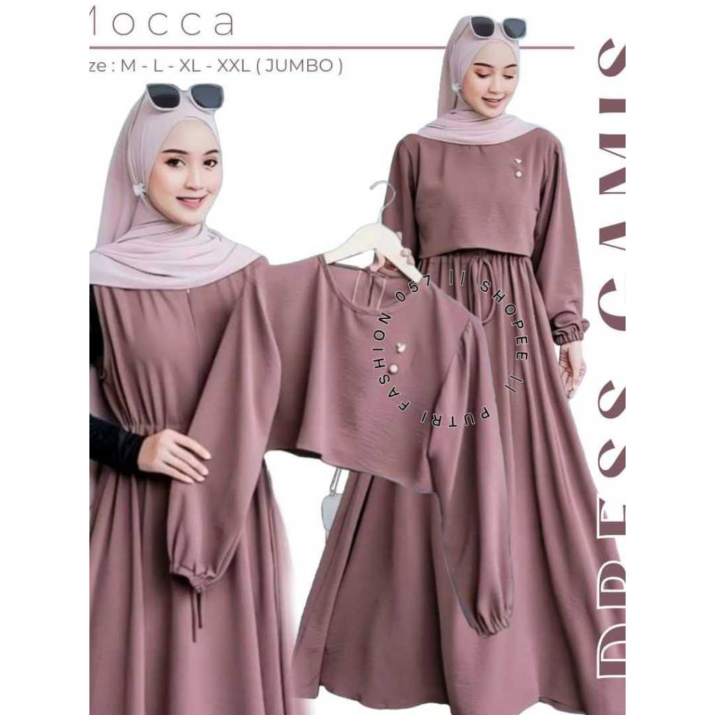 Jual gamis terbaru 2025 NAFISA Maxy SET2in1 Inner+outer Crop Gamis ...