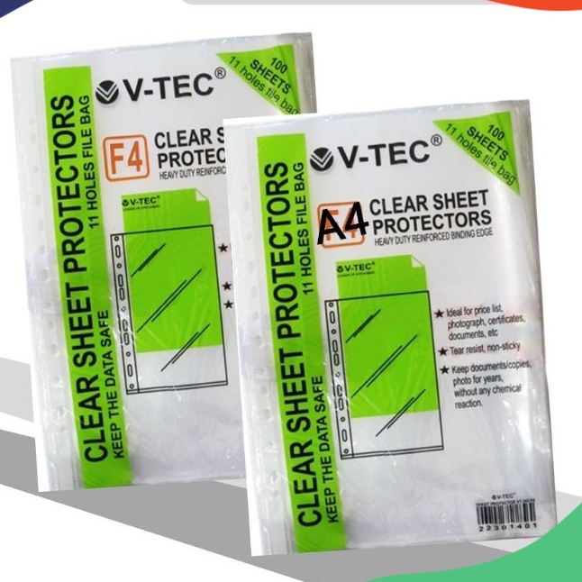 Jual V tec plastic pocket sheet protector A4 folio 100 lembar | Shopee ... Jual V tec plastic pocket sheet protector A4 folio 100 lembar | Shopee ...