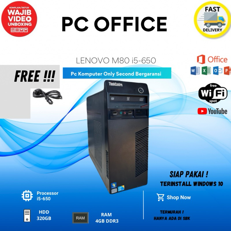 Jual PC INTEL CORE i3/i5 COCOK UNTUK OFFICE SIAP PAKAI SECOND ...