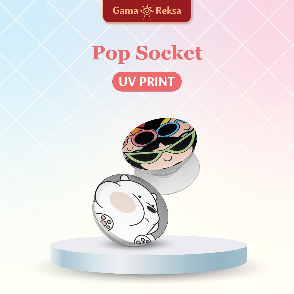 Jual Griptok Pop Socket Custom Print UV PopSocket Satuan | Shopee Indonesia
