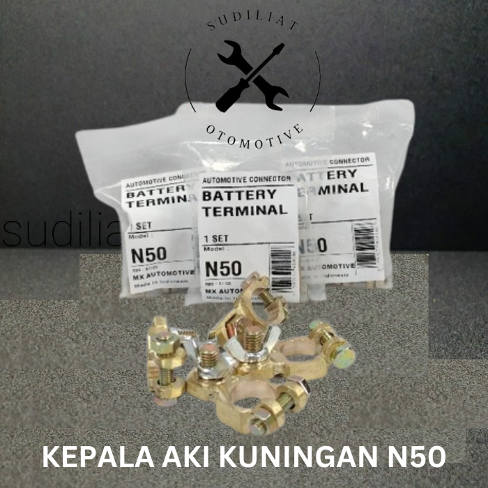 Jual TERMINAL KEPALA AKI KLEM AKI N50 TEBAL KUNINGAN HIGH QUALITY ...