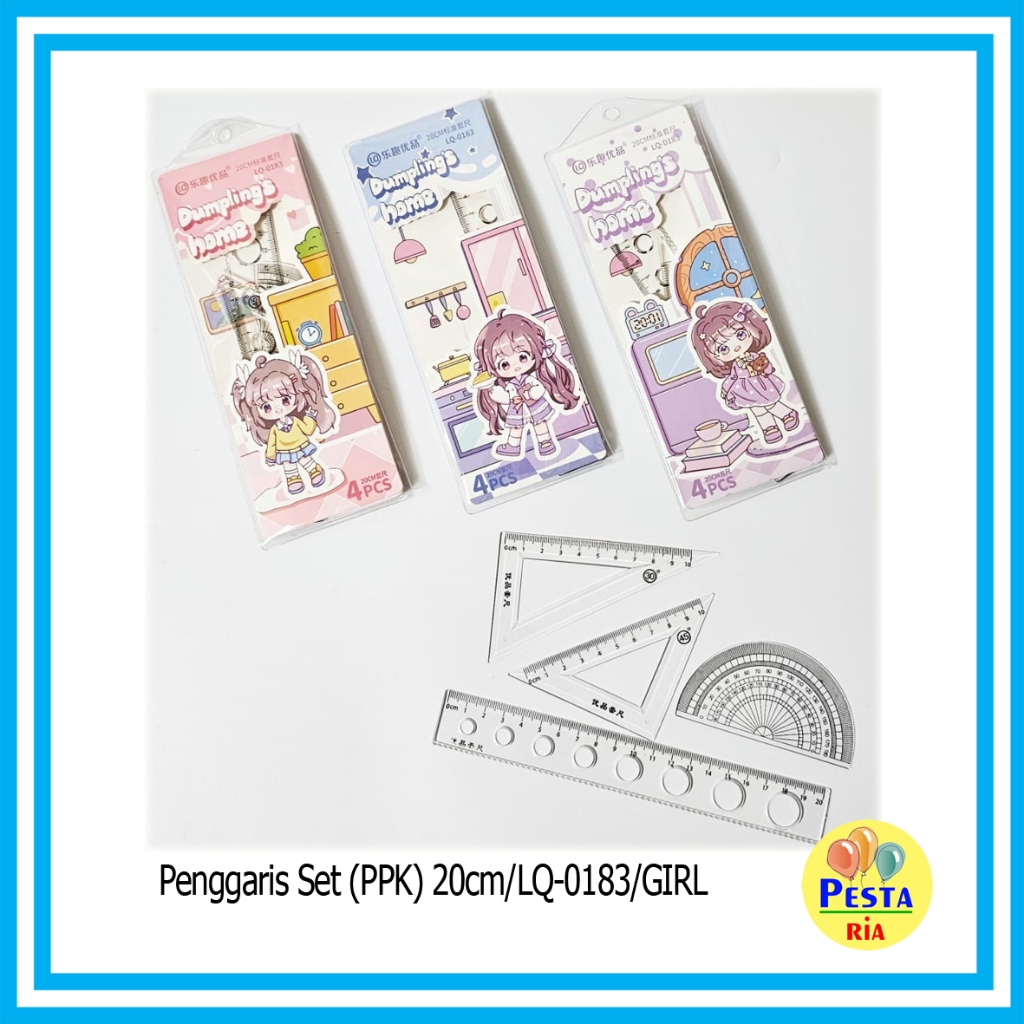 Jual Murah!! (1 Set) Penggaris Set Karakter Lucu, penggaris 4 in 1 ...