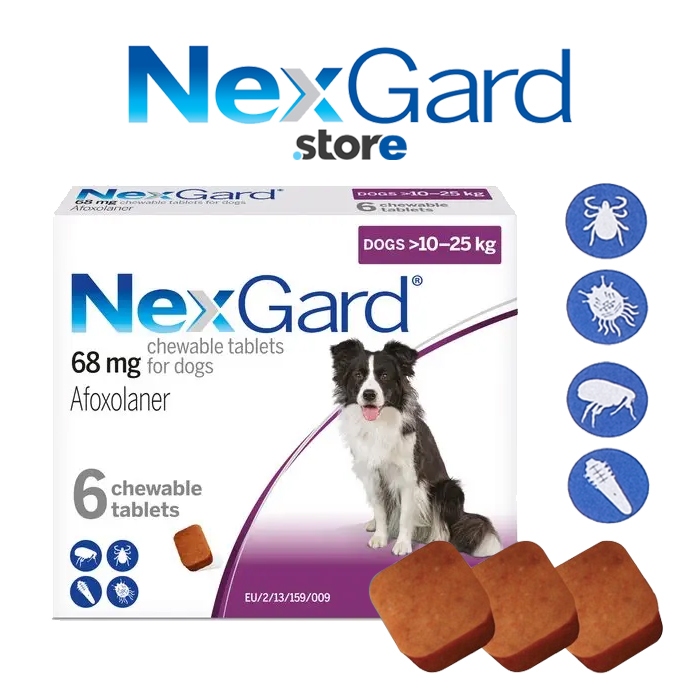 Jual Obat Kutu Anjing Demodex Scabies NexGard Dog Large 10 - 25KG ...