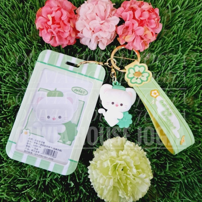 Jual ID Card Holder Kucing Clover Hugging Gantungan Kunci Kucing PC ...