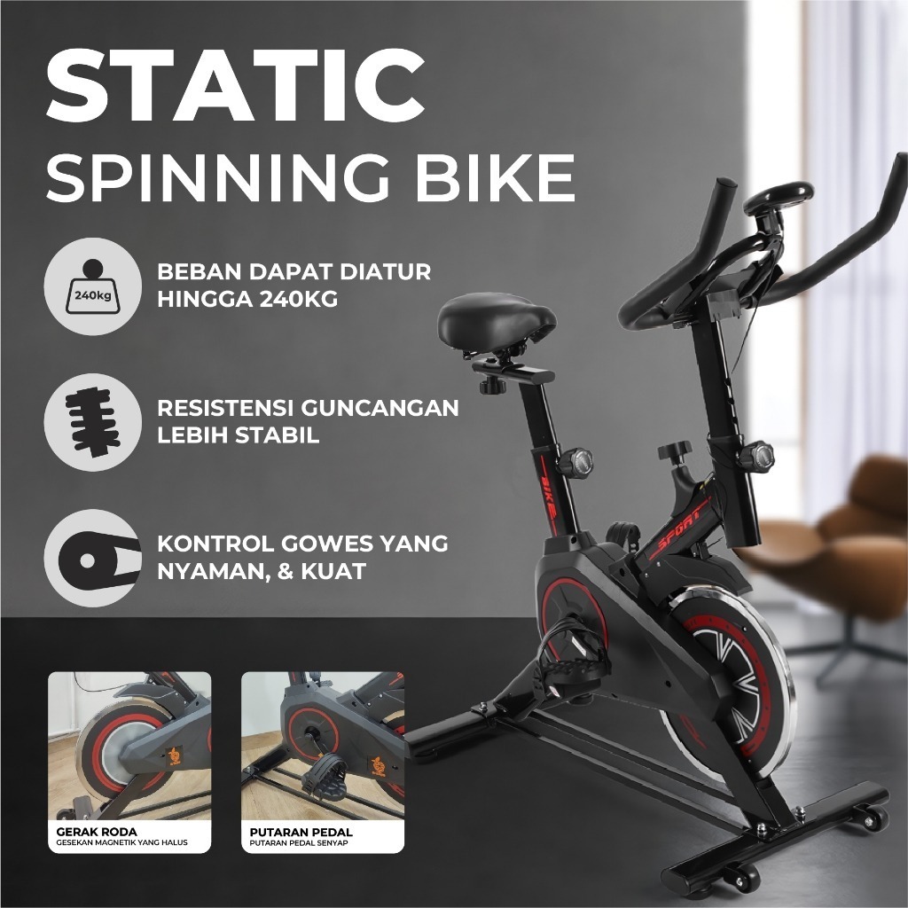 Jual Alat Fitness Sepeda Statis Spin Bike Alat Fitness Spinning bike LCD Monitor Adjustable Seat ...