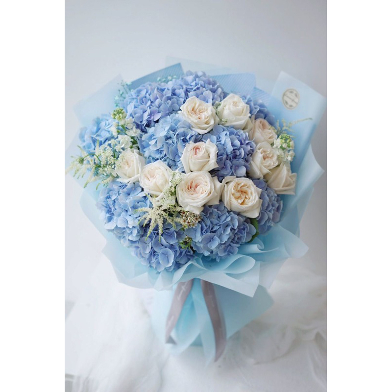 Jual HYDRANGEAH ROSES BOUQUETS bucket buket bunga segar fresh instant ...