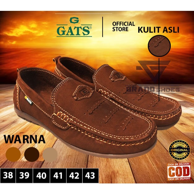 Jual Gats sepatu slip on slipon loafers loafer kulit asli formal formil ...