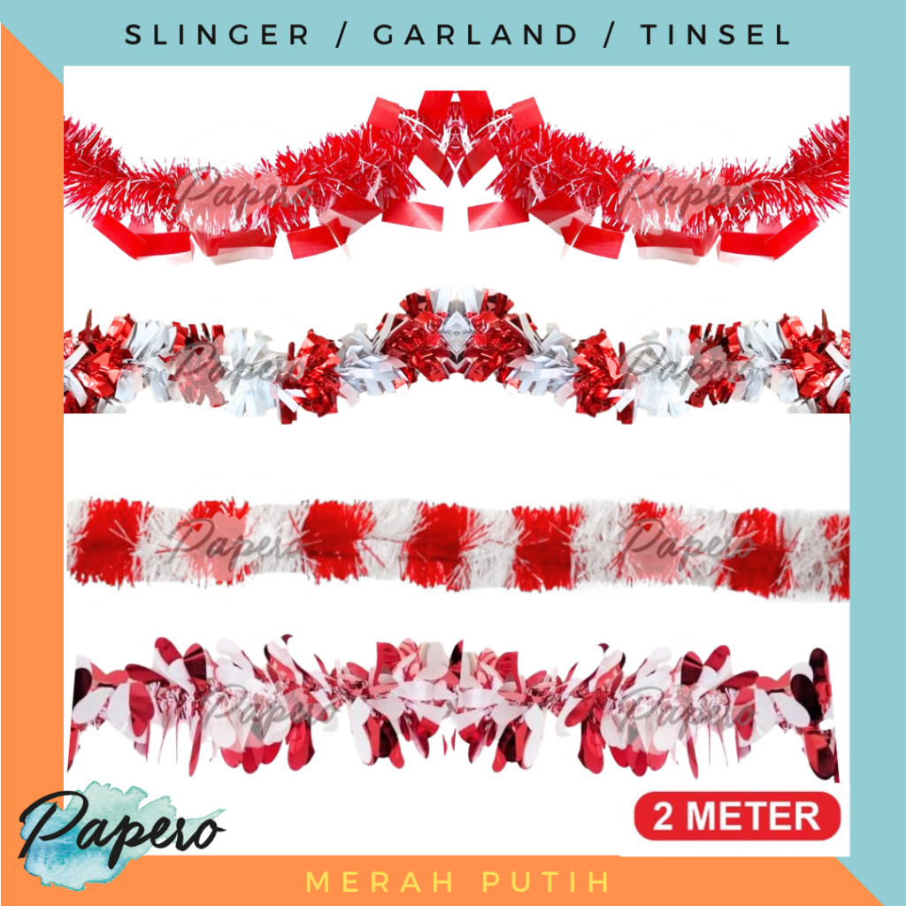 Jual Slinger Rumbai Merah Putih Hiasan Dekorasi HUT Kemerdekaan 17 ...