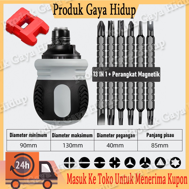 Jual Set Obeng Ratchet 13-in-1 Obeng Kepala Wortel Obeng Serbaguna 12 ...