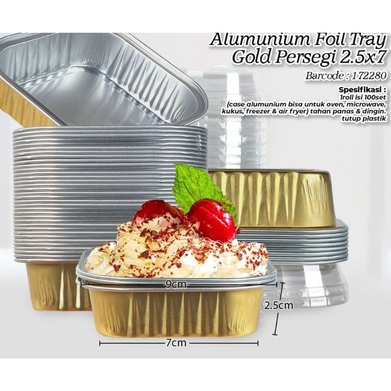 Jual Alum Tray Persegi 9*2.5 cm Premium Import per 10 pcs | Shopee ...