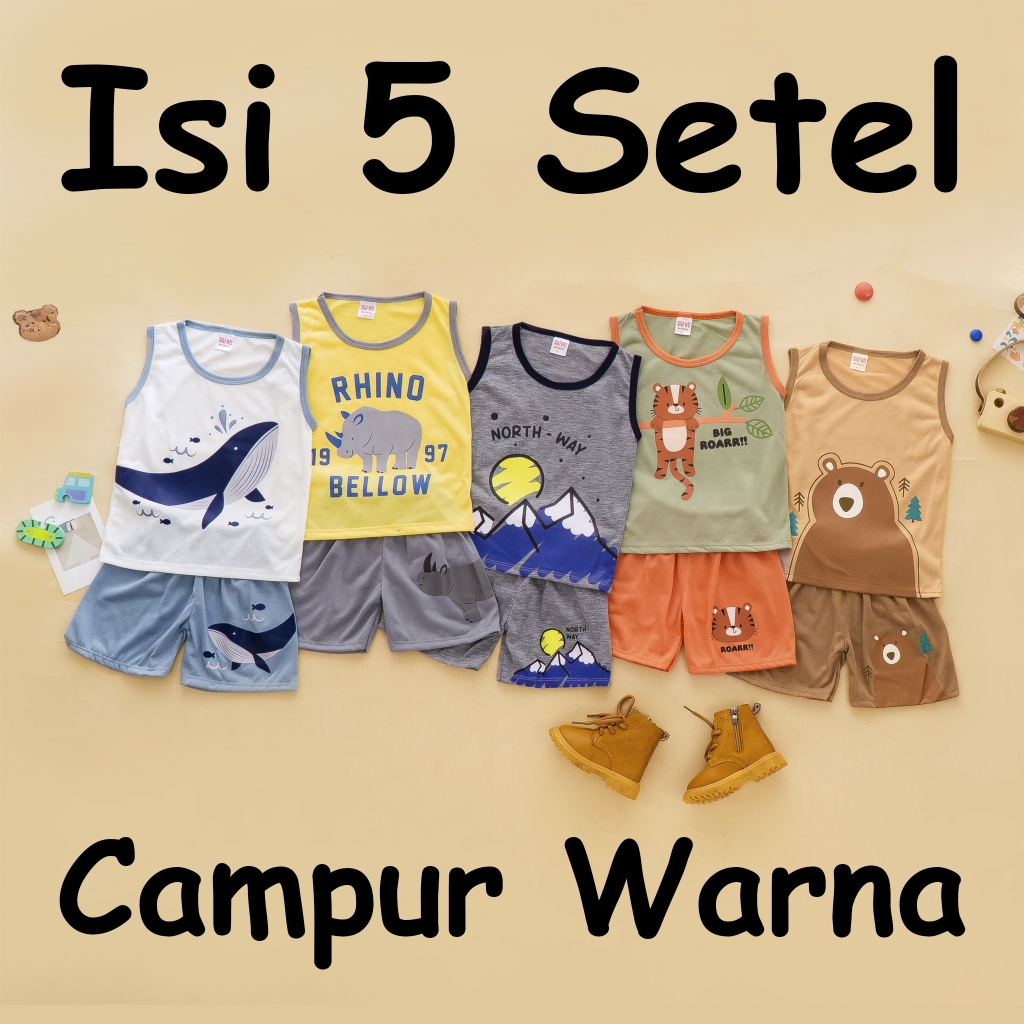 Jual (ISI 5 SETEL) Singlet Anak & Bayi Laki Laki / Setelan Singlet Anak ... Jual (ISI 5 SETEL) Singlet Anak & Bayi Laki Laki / Setelan Singlet Anak ...