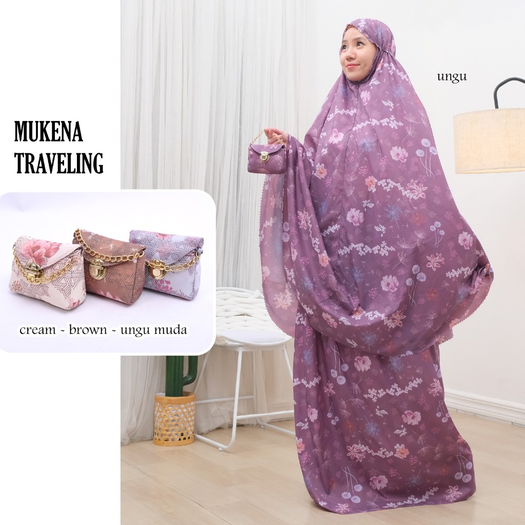 Jual Mukena Travelling Tas Rantai+ Mini Pouch (mukena 4 in 1) | Shopee ...