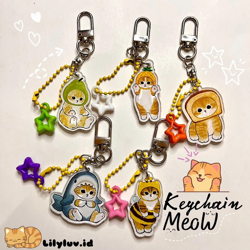 Jual Cats Acrylic Charm by Lilyluv.id | Keychain Meow | Gantungan ...