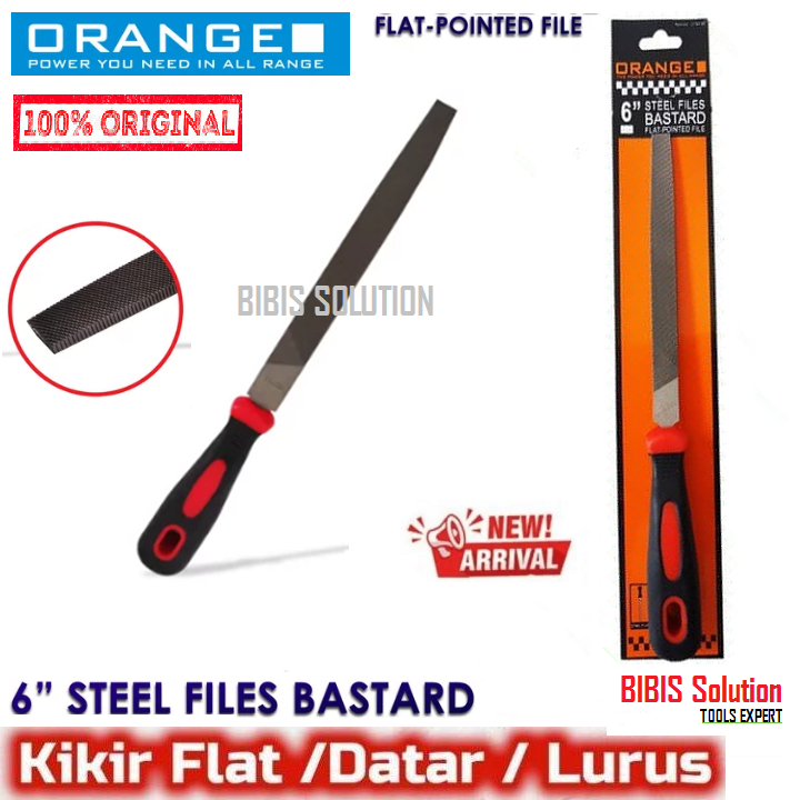 Jual ORANGE Kikir Besi Flat Plat 6 Inch 150 mm Kikir Parut Kikir HPL ...