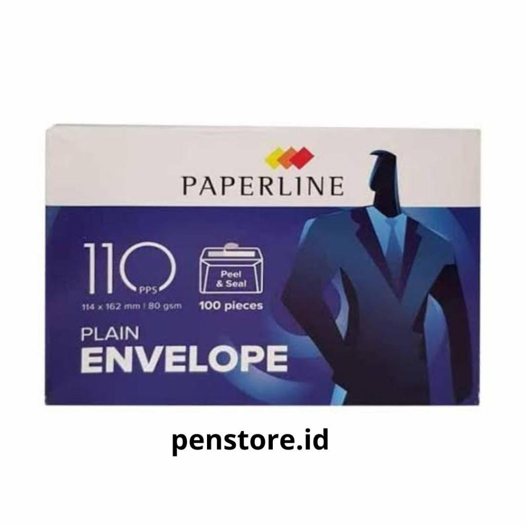 Jual (Pack = 100 pcs) Amplop Paperline No. 110 + Lem / Perekat uk (114x162)mm isi 100lbr ...