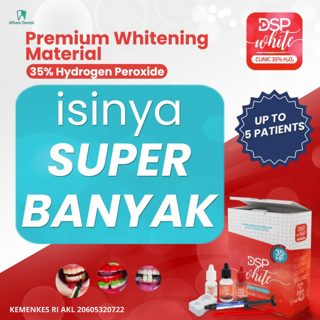 Jual BAHAN BLEACHING OFFICE DSP White Clinic 35% / WHITENESS HP RED WHITENING GIGI | Shopee ...