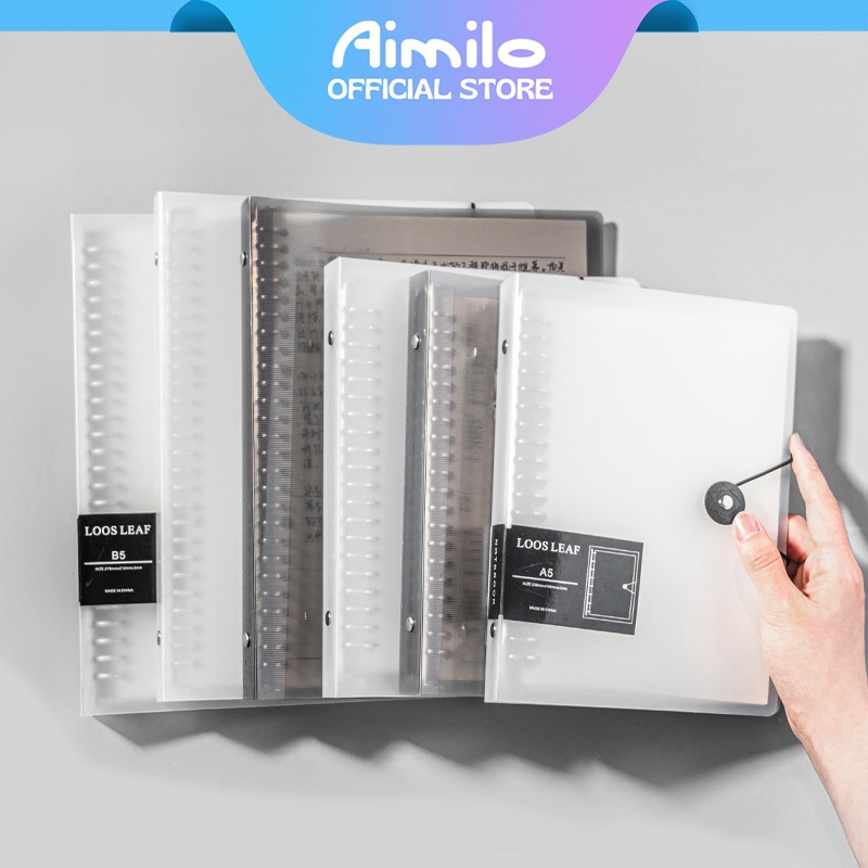Jual [READY] Aimilo Binder A5/B5 Buku Binder Aesthetic Transparan Hitam ...