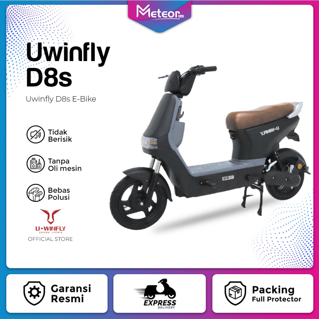 Jual Uwinfly D8S Sepeda Listrik GARANSI RESMI Black 48V 12AH 500 Watt ...