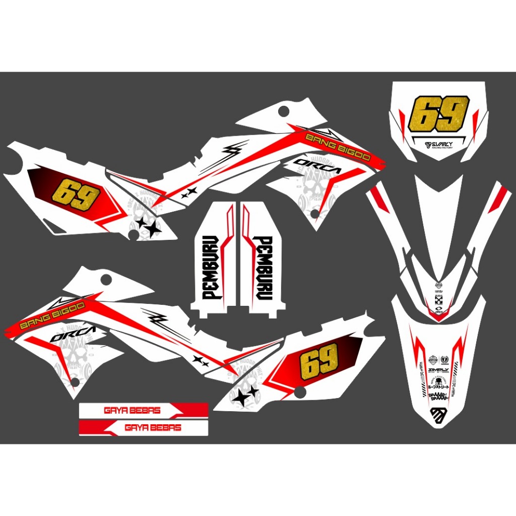 Jual STIKER DECAL SEGALA JENIS MOTOR BISA CUSTOM NAMA NOMOR DLL ...