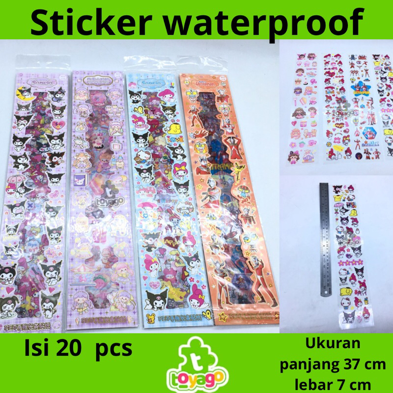 Jual sticker panjang karakter sanrio/ultraman/barbie isi 20 pcs grosir ...