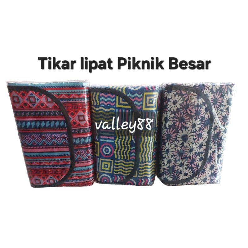 Jual Tikar lipat piknik 200x150cm. motif sesuai stok/tikar travelling ...