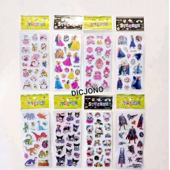 Jual Gambar Tempel Sticker Gliter Karakter 3D / Stiker Mini | Shopee ...