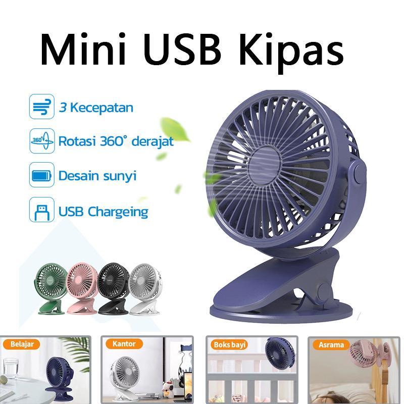Jual FUNSNAP Kipas Mini Clip Mini Fan Rotating Kipas Angin Meja Mini ...