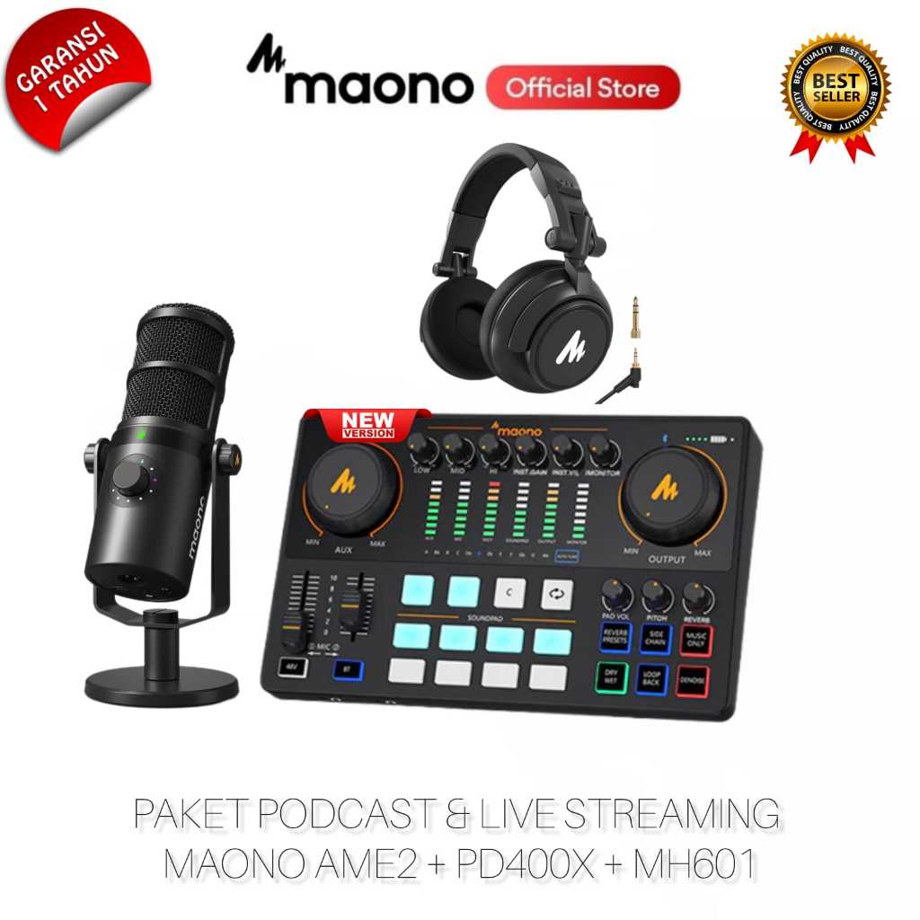 Jual MAONO AME2 Paket Microphone PD400X Dynamic dan MH601 for ...