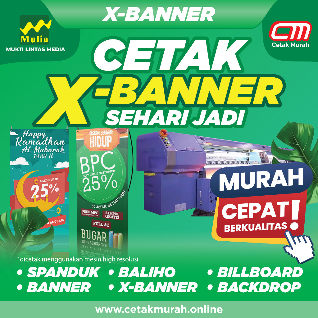Jual Cetak X Banner ukuran 60x160/ Standing Banner/ Bahan Tebal ...