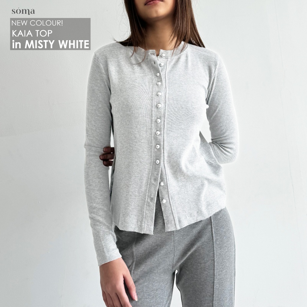 Jual KAIA TOP | Atasan Knit Wanita Lengan Panjang Basic Korean Top ...