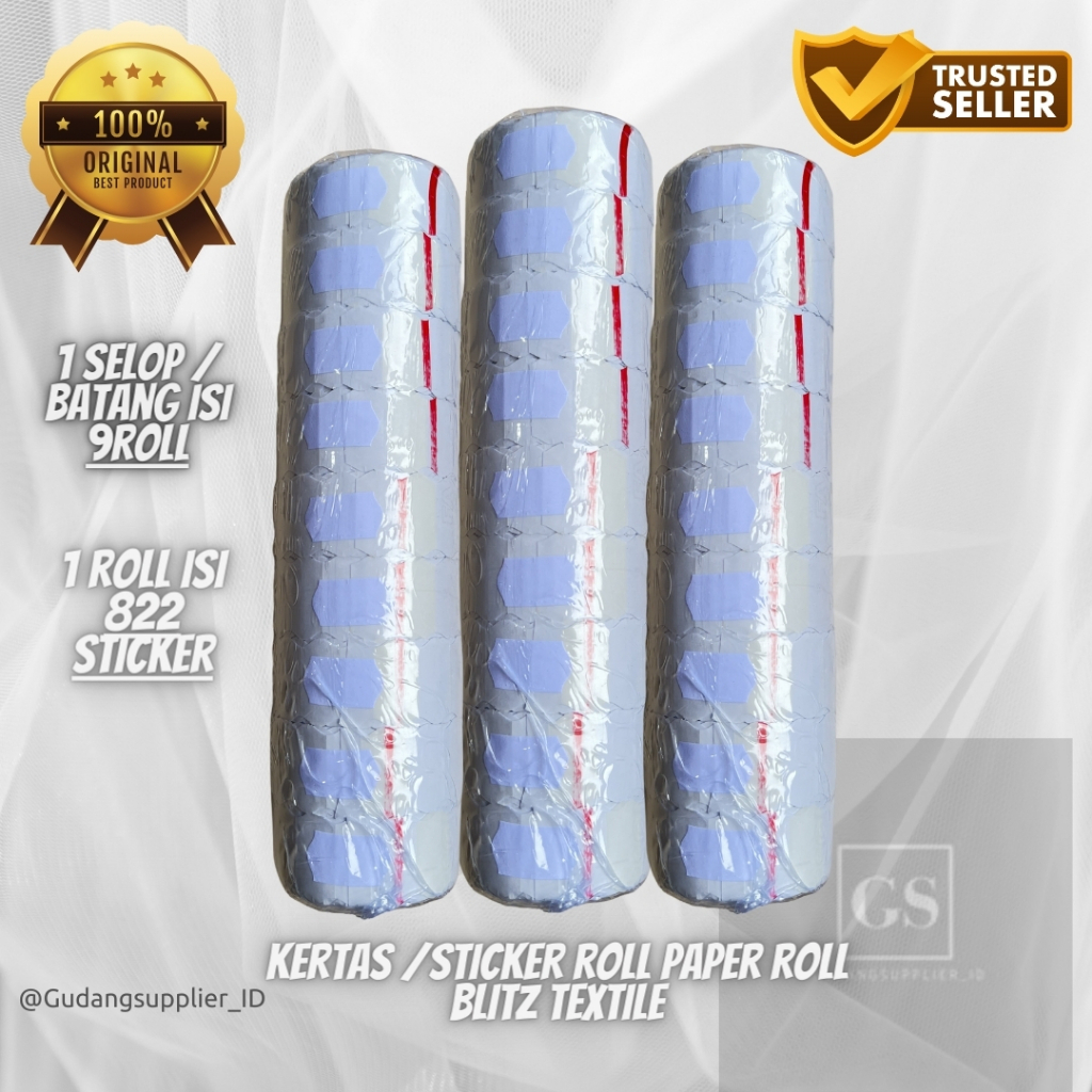 Jual kertas roll paper roll blitz textile / sticker blitz / label blitz ...