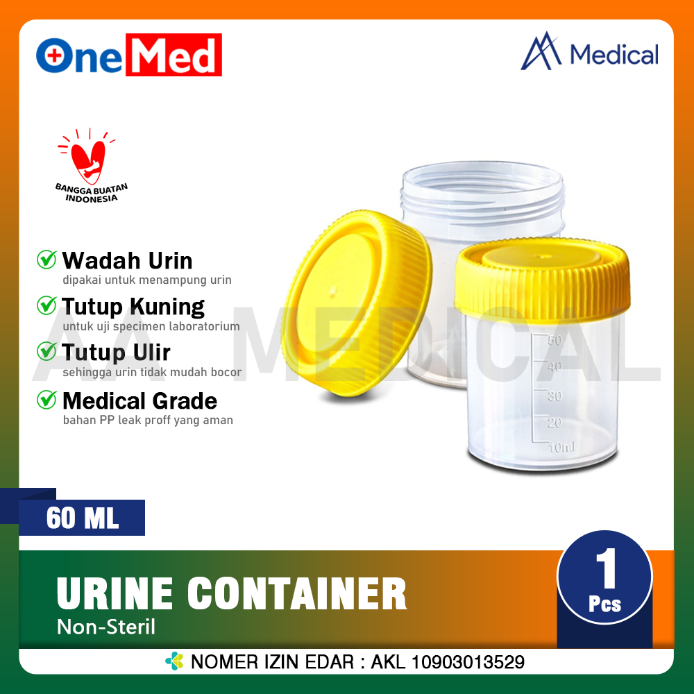Jual ONEMED Urine Container Non Steril 60ml Pot Wadah Sampel Urin 60 ml ...