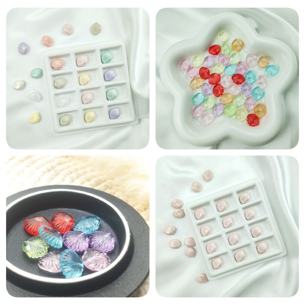 Jual Paket Kerang - Manik Bentuk Kerang Akrilik Transparan Dan Berwarna ...