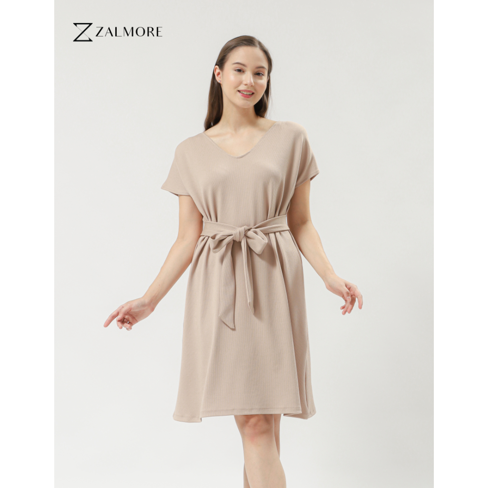 Jual Zalmore Basic Vneck Dress Premium Knit | Shopee Indonesia