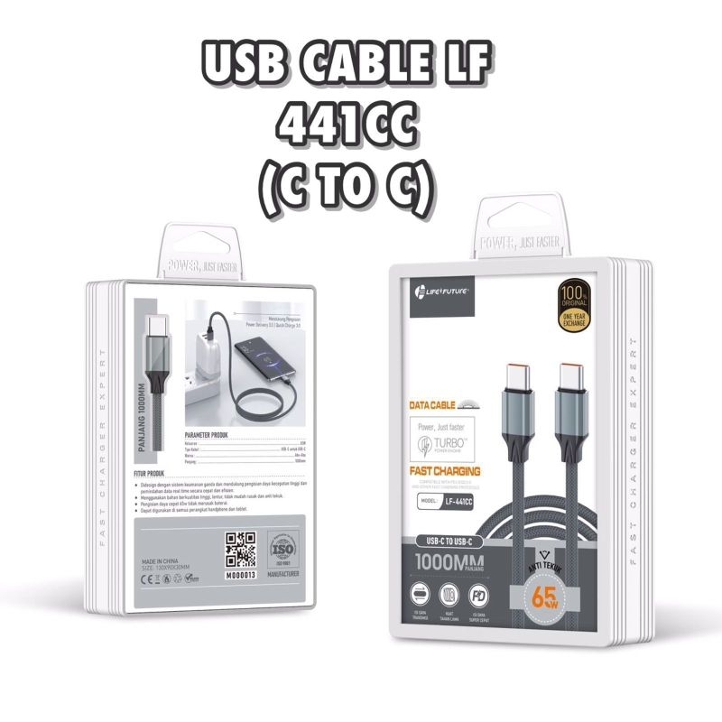 Jual KABEL DATA USB CABLE LF 441CC FAST CHARGING 30W QUICK CHARGER C TO ...