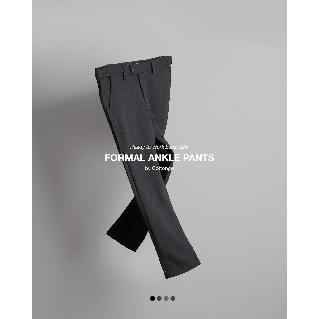 Jual Cottongo Celana Ankle Formal Pants Panjang Semi Wool | Shopee ...