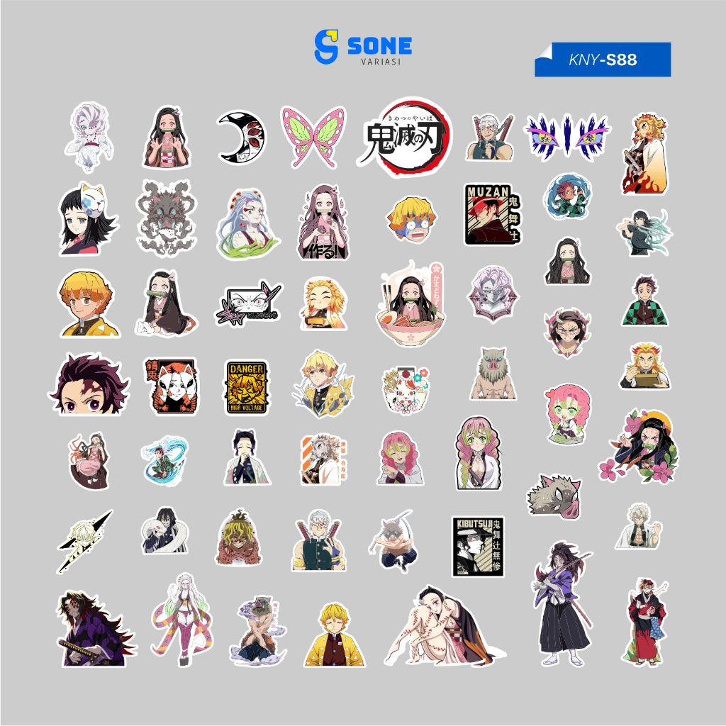 Jual Stiker Anime Demon Slayer Kimetsu no Yaiba Paper Vinyl Waterproof ...