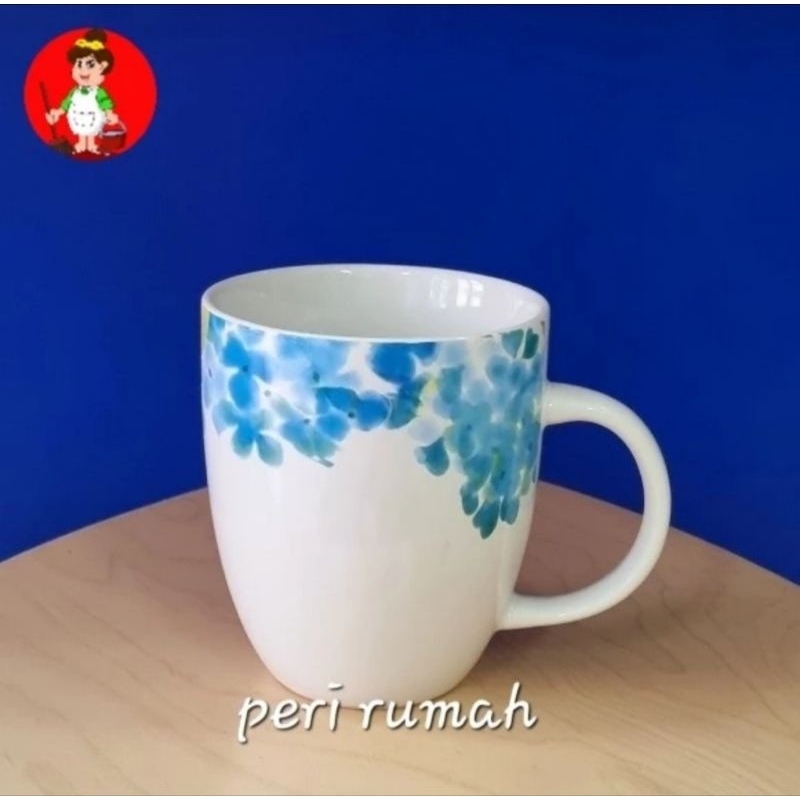Jual Gelas Mug Keramik Motif Bunga Biru Kuning Sango | Shopee Indonesia