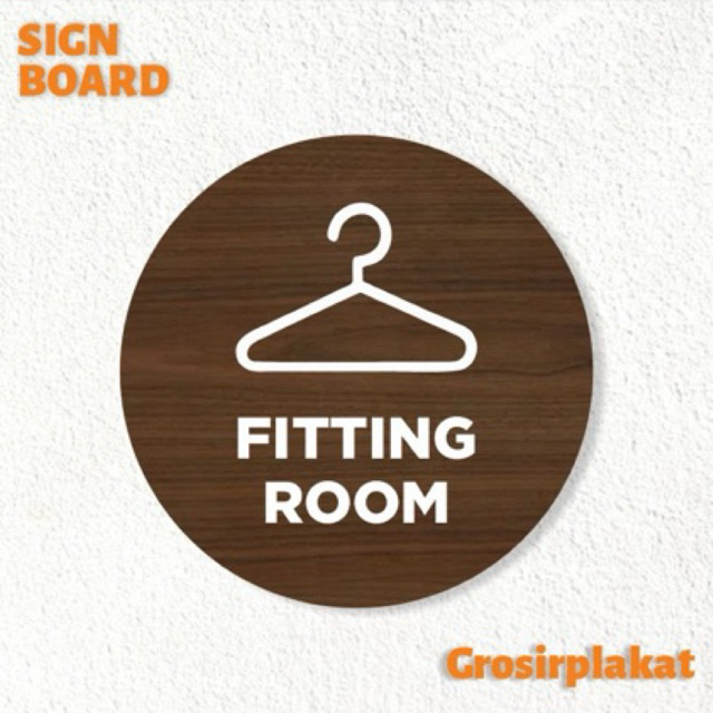 Jual Signage Fitting Room Sign Board Kamar Pas Papan Nama Ruang Sticker ...