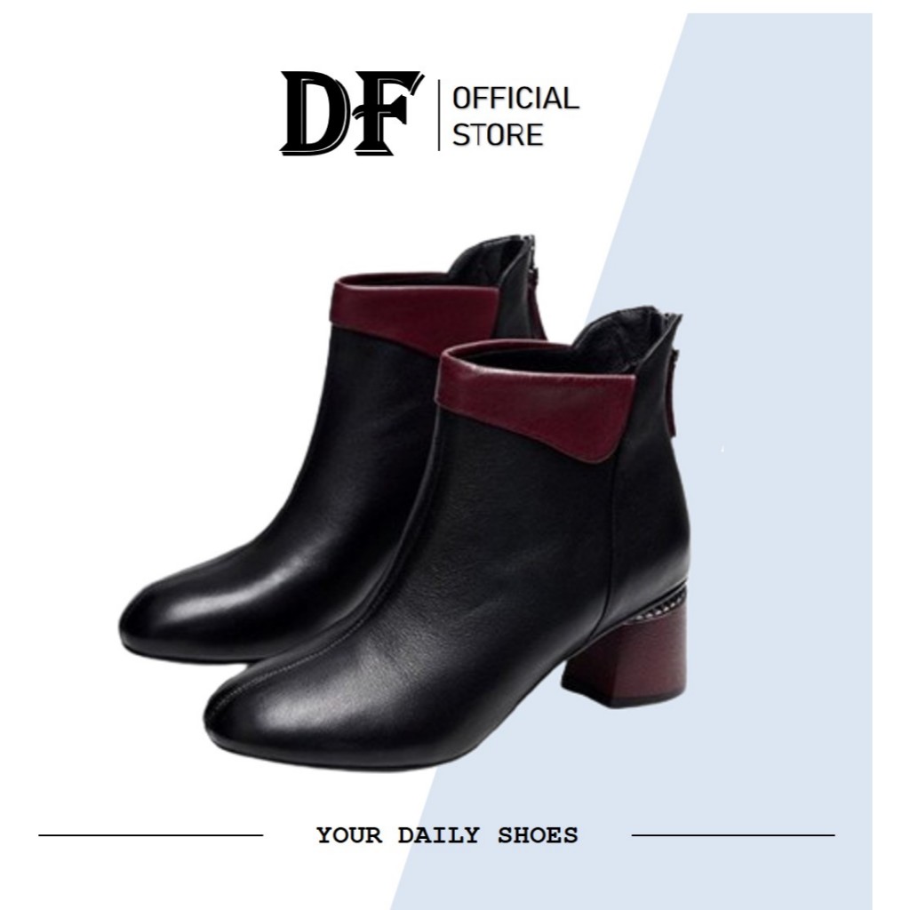 Jual DUNIA FASHION - DF 565 Sepatu Boots Import Wanita Model Mid Heels ...