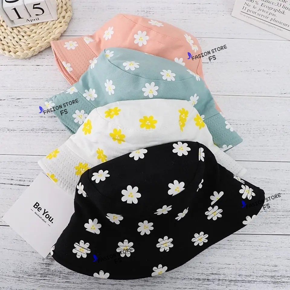 Jual Topi bucket anak motif bunga matahari lucu topi ember unisex model ...