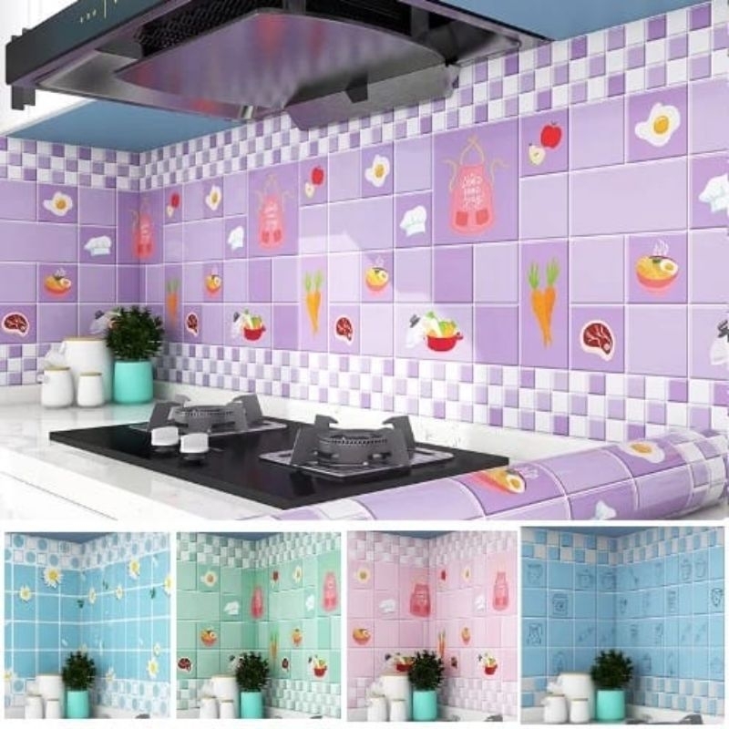 Jual STIKER DAPUR ANTI MINYAK ANTI API WALLPAPER DINDING DAPUR ...